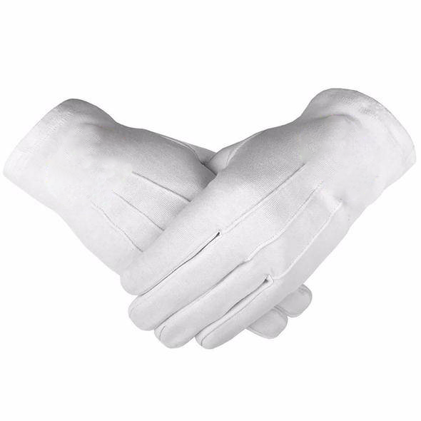 Plain White Premium Cotton Gloves - FraternalTies